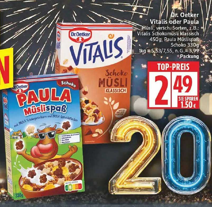 Dr. Oetker Vitalis Oder Paula Müslispaß Angebot bei Edeka - ProspektGuru.de