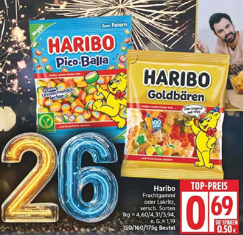 Haribo Fruchtgummi Oder Lakritz, Versch. Sorten Angebot bei Edeka ...