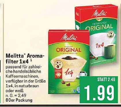 Melitta® Aroma-Filter 1X4 Angebot bei Marktkauf - ProspektGuru.de