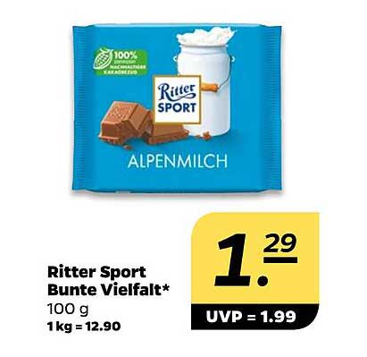 Ritter Sport Bunte Vielfalt Verschiedene Sorten 100G Tafel Angebot bei ...