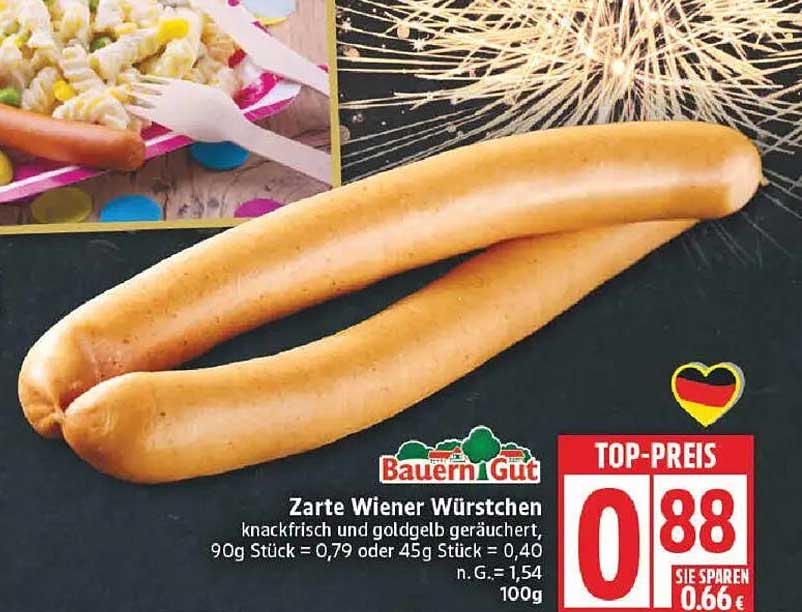 Zarte Wiener Würstchen Angebot bei Edeka - ProspektGuru.de